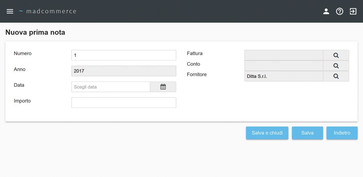Prima nota - Madcommerce