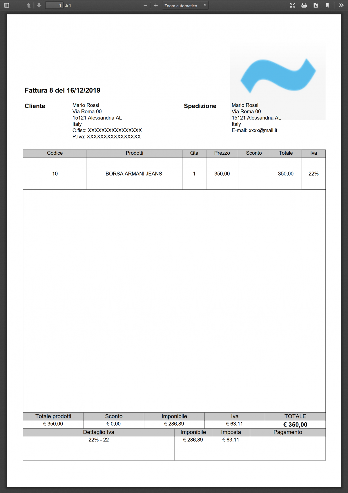 Fatture cliente - Madcommerce